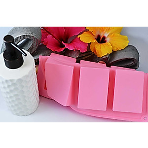 2PC Rectangular Oven Safe Silicone mold 6 Right-Sized Cavity multipurpose Tray for homemade Candle Crafting, Portion Chocolate/Lemon Bar, Ice Cube, Easy-Release, BPA-Free Food-Grade Dishwasher Safe