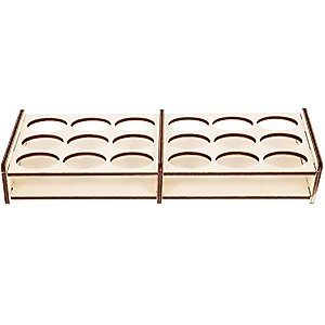 SEWACC Wooden Paint Rack Paint Rack Organizer with 18 Holes Diy Art Tools Storage Stand Pigment Bottle Storage Rack Craft Paint Holder Cabinet Organizer for Painting