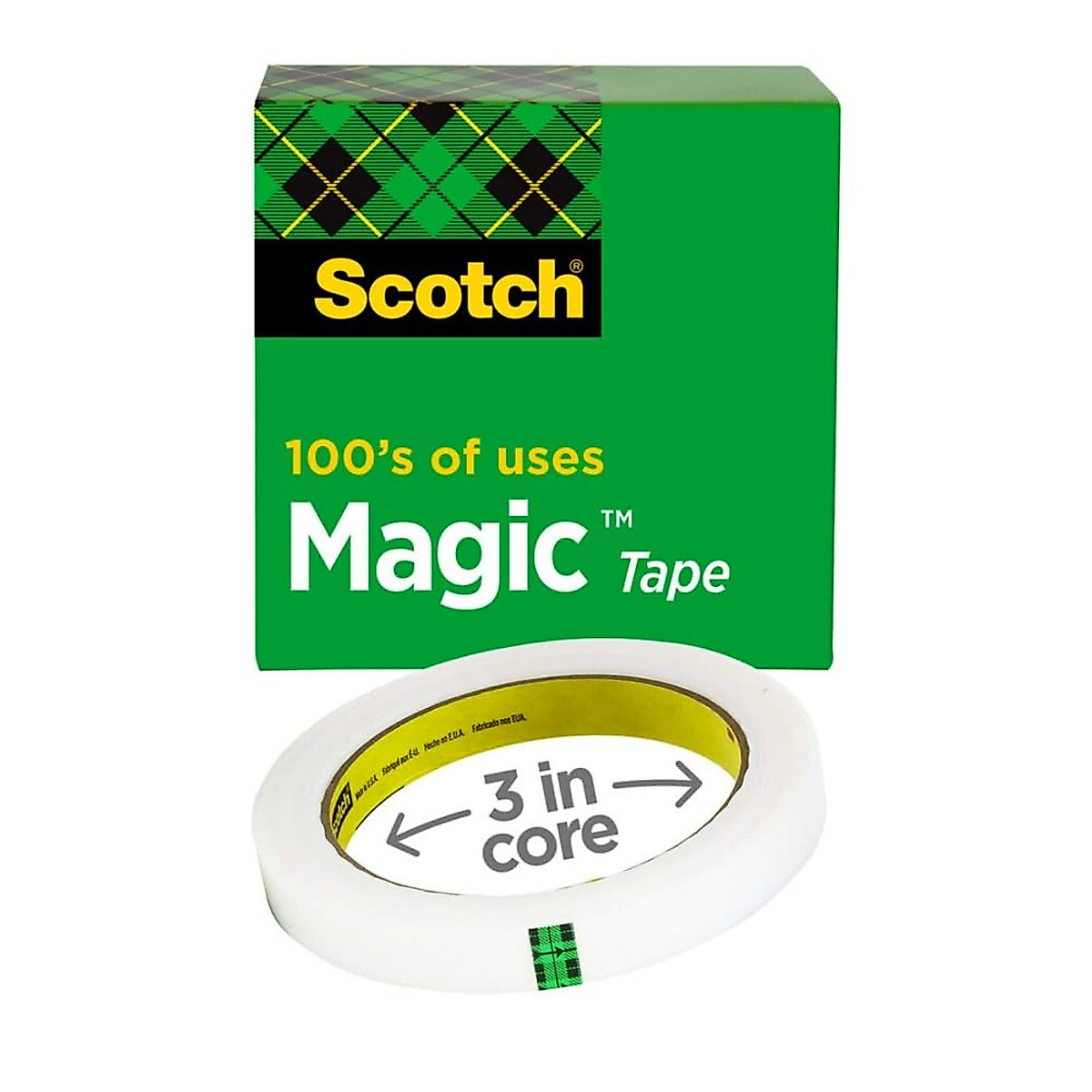 Scotch Magic Tape, 1 Refill Roll, 1 x 2592 Inches, 3 Inch Core, Boxed (810)