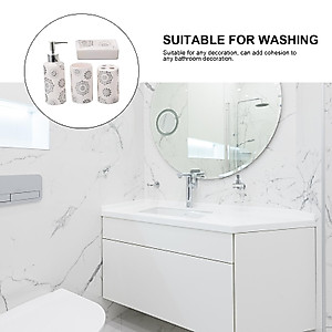 COHEALI 4 Pcs Toiletry Set Ceramic Soap Dish Bathroom Washing Accessory Ceramic Sanitary Ware Toothbrush Holder White Ceramic Hand Wash Dispenser Soap Dispenser Tumbler Pottery Ceramics