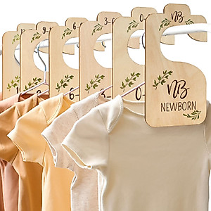 Beautiful Wooden Baby Closet Dividers for Clothes - Double-Sided Organizer from Newborn to 24 Months - Adorable Nursery Decor Hanger Dividers Easily Organize Your Little Baby Girls or Boys Room