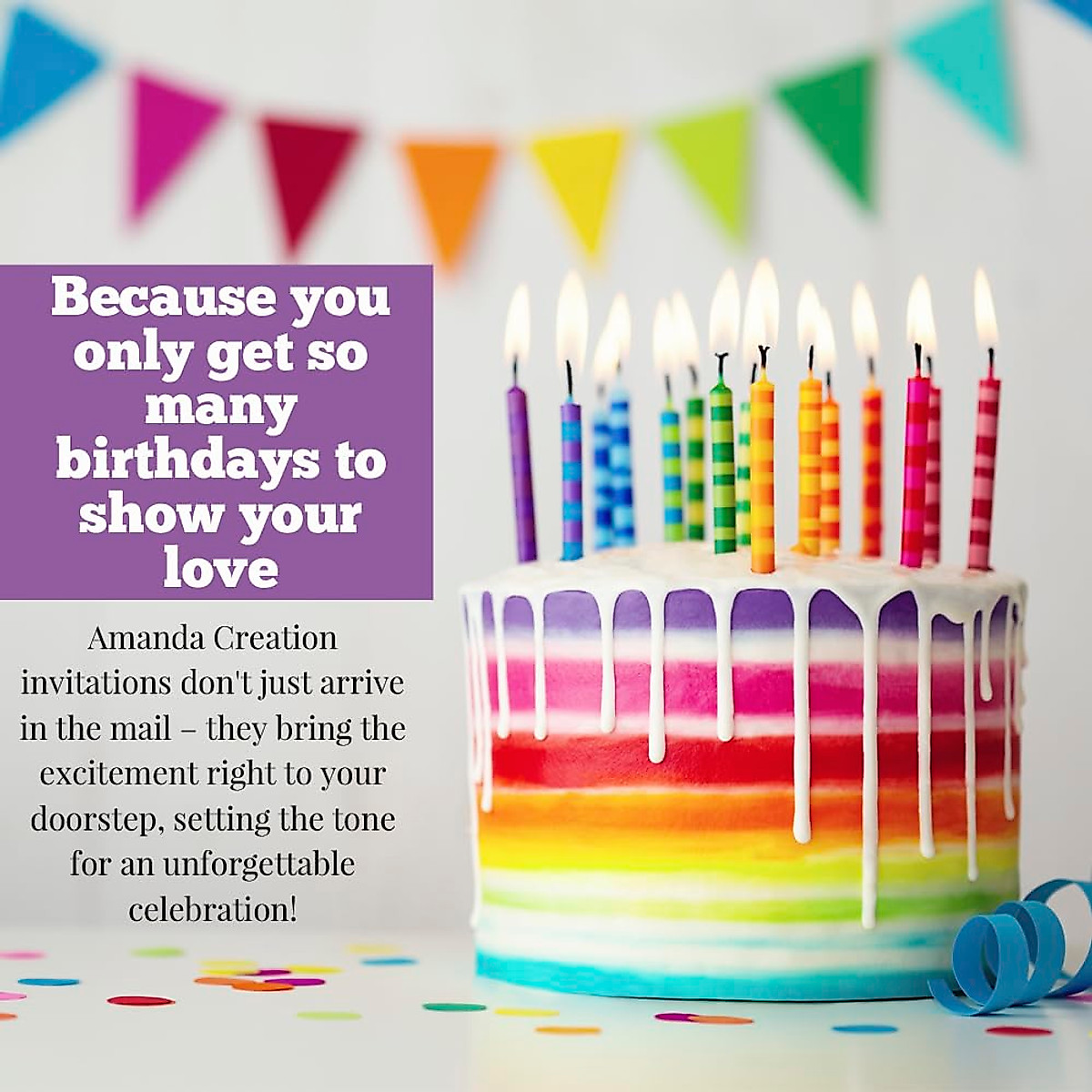 Colorful Donut with Sprinkles Birthday Party Invitations, 20 5x7 Fill In Cards with Twenty White Envelopes by AmandaCreation