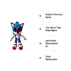 UIQCBHD 14.6 inch Blood Sonic.exe Plush Toy, Dark Sonic.exe Stuffed Animal Gifts for Fans