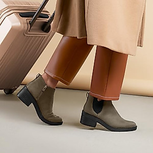 BZees Womens Ontario Comfort Fashion Ankle Boots Green 7 M