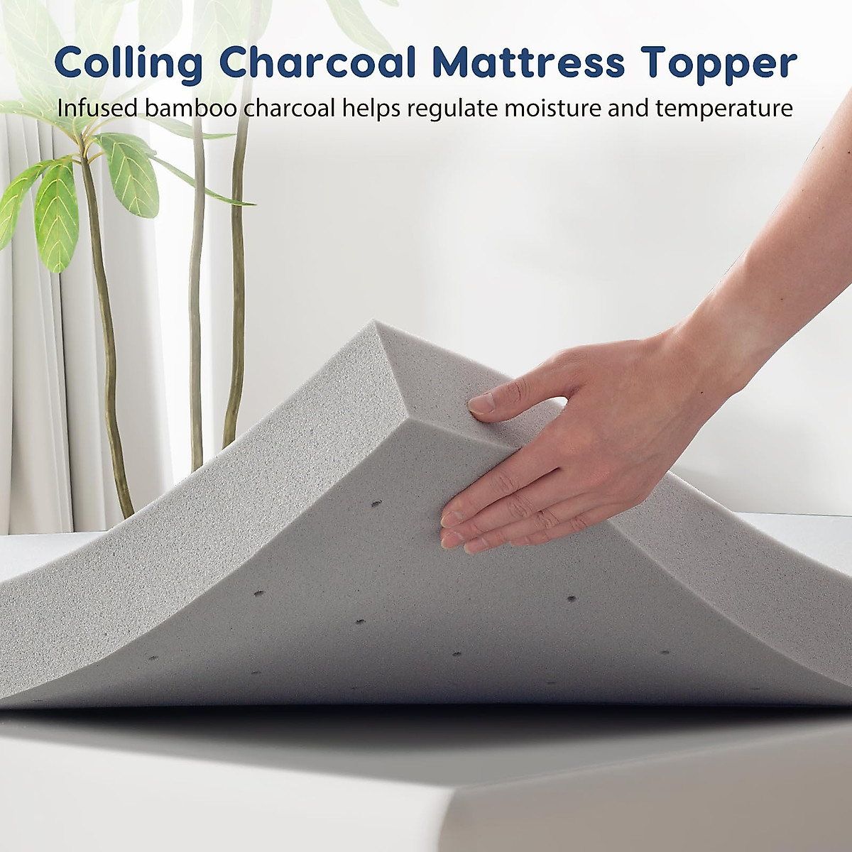 3 Inch Mattress Topper Queen,Gel Memory Foam Mattress Topper Bed Topper for Soft & Cooling Sleep and Pressure Relieve, for Side Sleeper, CertiPUR-US Certified，Bed Ventilated Design with Bed Topper