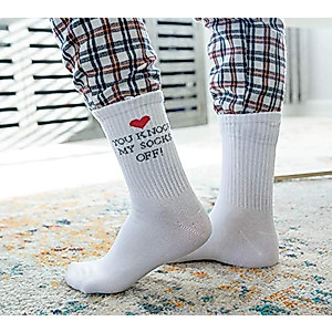Light Autumn Love Socks with Message - Gift for Women - Novelty Birthday Socks Women's Present - Funny & Sweet Gift for Wife or Girlfriend - You Knock My Socks Off! - Valentine's Day Gift for Her