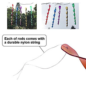 Reflective Bird Scare Devices Wind Twisting Bird Scare Rods Hanging Spiral Reflectors, 12 Pack 6 Colors