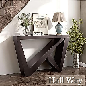 HOMES: Inside + Out Naomi Modern Decorative Accent Console with W-Shaped Legs, Narrow Desk, Wood Entryway Console Table for Living Room, Hallway, Entrance, Small Spaces, Cappuccino
