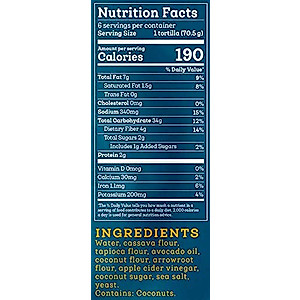 Siete Burrito-Size 11" Tortillas | Grain-Free Burrito Wraps | (6 Pack, 36 Tortillas)