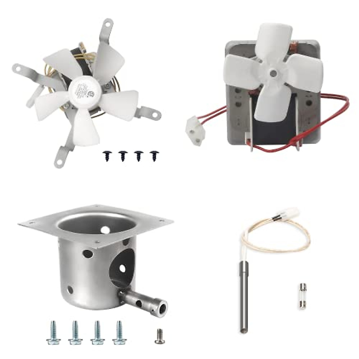 MARS CAMP Upgrade Grill Induction Fan, Auger Motor, Fire Burn Pot, Hot Rod Ignitor Kit, Replacement Parts for Pit Boss and Traeger Wood Pellet Grill with Screws and Fuse