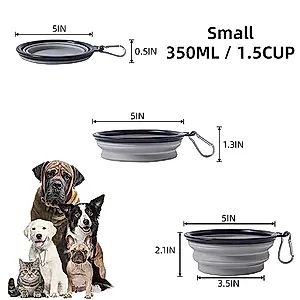 COLLAPSIBLE Dog Bowl 2 Pack Dog Travel Collapsible Bowls, Dog Portable Pet Water Bowl for Outdoors Camping Walking (Small)