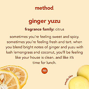 Method All-Purpose Cleaner Spray, Ginger Yuzu, Plant-Based and Biodegradable Formula Perfect for Most Counters, Tiles, Stone, and More, 28 oz Spray Bottle, (Pack of 1)