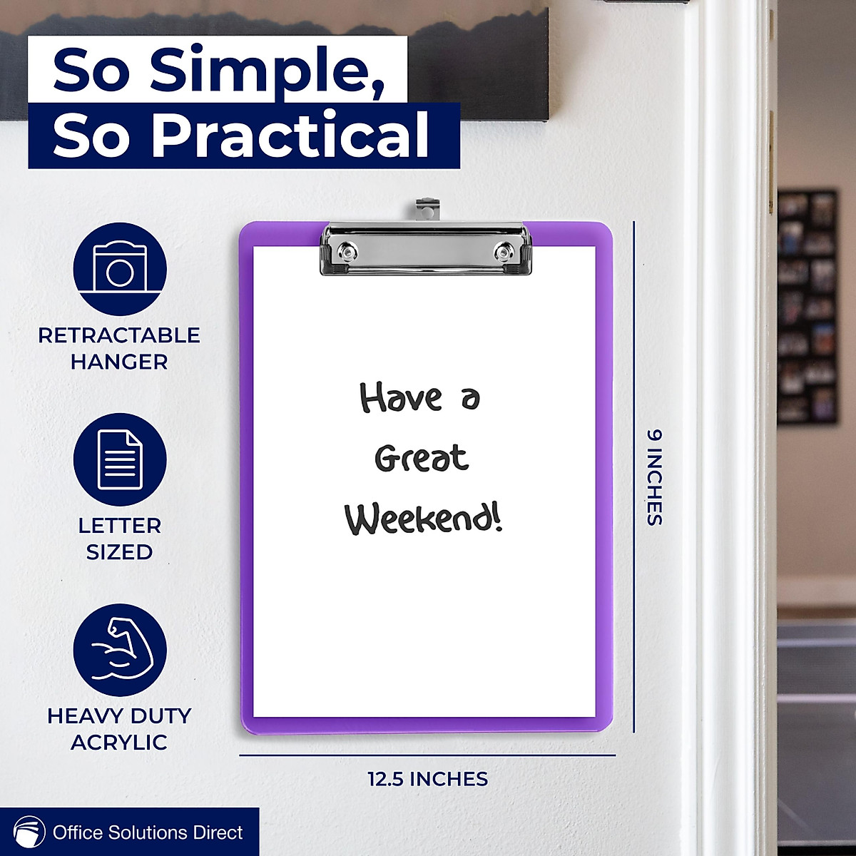 Plastic Clipboards (Set of 6) Multi Pack Clipboard (Colored Assorted) Strong 12.5 x 9 Inch | Holds 100 Sheets! Acrylic Clipboards with Low Profile Clip | Cute Clip Boards Board Clips