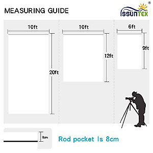 ISSUNTEX 10X12 ft Background Muslin Backdrop, Photo Studio, Collapsible High Density Screen for Video Photography and Television-White