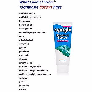 Squigle Enamel Saver Toothpaste (Canker Sore Prevention & Treatment) Prevents Cavities, Perioral Dermatitis, Bad Breath, Chapped Lips - 4 Pack