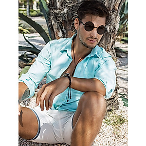 Weewooday 4 Pieces Retro Round Steampunk Sunglasses Vintage Hippie Style Circle Lens Metal Frame Eyewear for Men Women (Red, Black, Gray Lens)