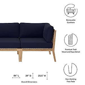 Modway Clearwater Sofas, Gray Navy