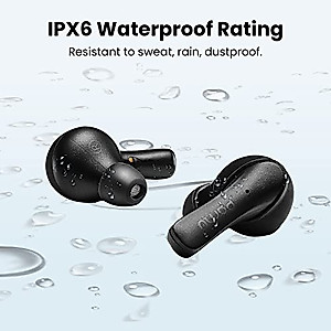 pamu T6C True Wireless Earbuds Bluetooth Headphones with Charging Case, Wireless Noise Cancelling Earbuds, Built-in Microphone, IPX6 Rating, Sweat Resistant Earphones, Bluetooth 5.0 Earphones Black