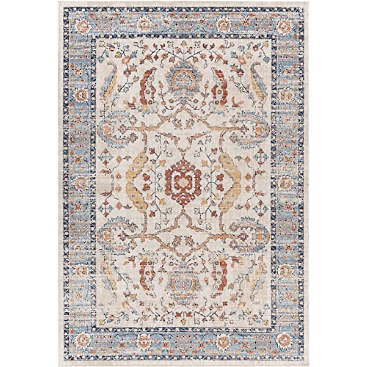 Hauteloom Shafter Living Room, Bedroom Patio Outdoor Area Rug - Beige, Blue, Red - 7'10" x 10'