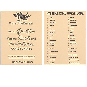 FEELMEM Psalm 139:14 Morse Code Bracelet Religious Jewelry Christening Gift Inspirational Gift Bible Verse Bracelet (Psalm 139:14 Morse Code)