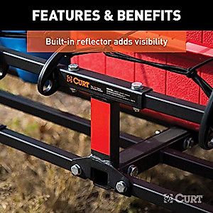 CURT 18145 48 x 20-Inch Basket Hitch Cargo Carrier, 500 lbs Capacity, Black Steel, 1-1/4, 2-In Adapter Shank