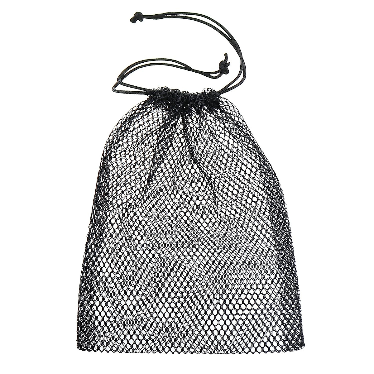 Bxian 6PCS 6x8inch Black Nylon Drawstring Mesh Bag Small Travel Organiser Laundry Bag for Carrying Sports Equipment and Ball and Clothes