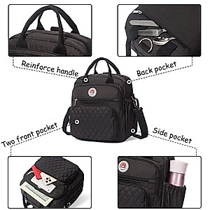 EKERHO Insulated Lunch Bag Backpack for Women/Men, 3 carrying way Lunch Tote, Large Waterproof Cooler Box with Side pockets for Adults, College, Work, Beach, Picnic, Black