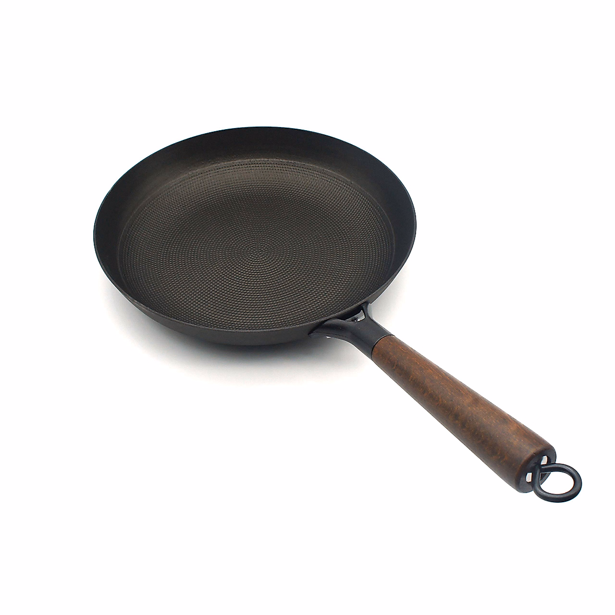 UPIT Master Preseasoned Cast Iron Skillet, Nonstick Rustproof Lightweight Pan with Wooden Handle, 9.5 inches