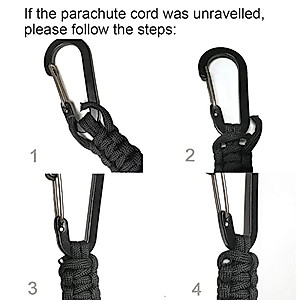 EOTW Carabiner Keychain, Small Carabiner Clip with Paracord Keychain Mini Aluminum D Ring Key Organizer