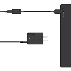Lenovo 45W USB-C Ultraportable Adapter, AC Wall Charger for Laptops, Smartphones and Tablets, Indicator Light, Model No. WAH007, GX20U90488