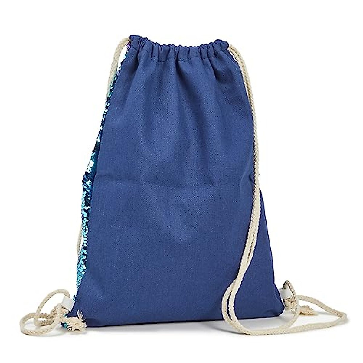 Juvale Mermaid Sequin Drawstring Backpack for Women, Reversible (12 x 16 In)