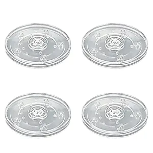 Savagrow 4pcs Acrylic Plastic Turntable 3.94" Clear White Lazy Susan Turntable Organizer for Kitchen Cabinets Spice Rack Table Cake
