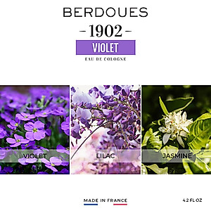 Berdoues Eau de Cologne Spray, Violette, 4.2 Fl Oz