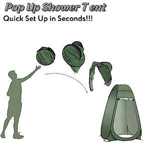 Pop Up Shower Tent – Instant Camping Privacy Shelter Changing Tent Quick Set Up in seconds – Outdoor Portable Shower Enclosure Toilet Tent – 47.2 x 47.2 x 74.8