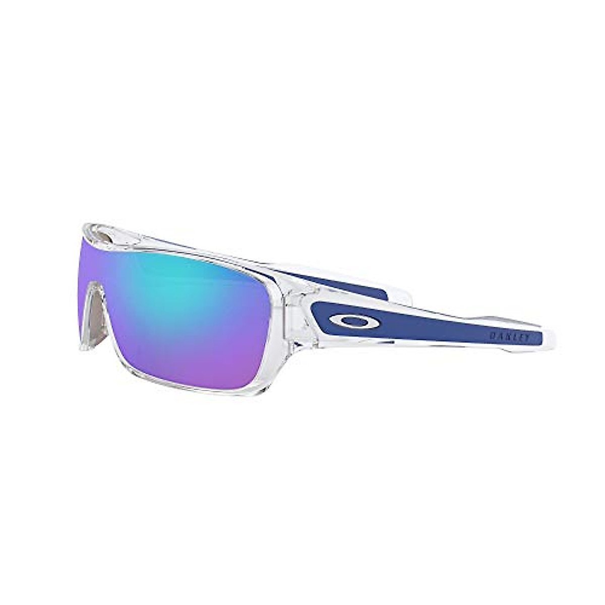 Oakley Men's OO9307 Turbine Rotor Rectangular Sunglasses, Polished Clear/Sapphire Iridium, 32 mm