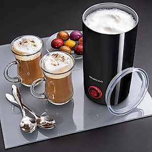 Mixpresso Electric Milk Frother, Latte Art Steamer, Electric Cappuccino Machine And Milk Warmer, Hot Foam Maker and Milk Warmer for Latte, Cappuccinos, Macchiato, Hot Chocolate Milk (Black)