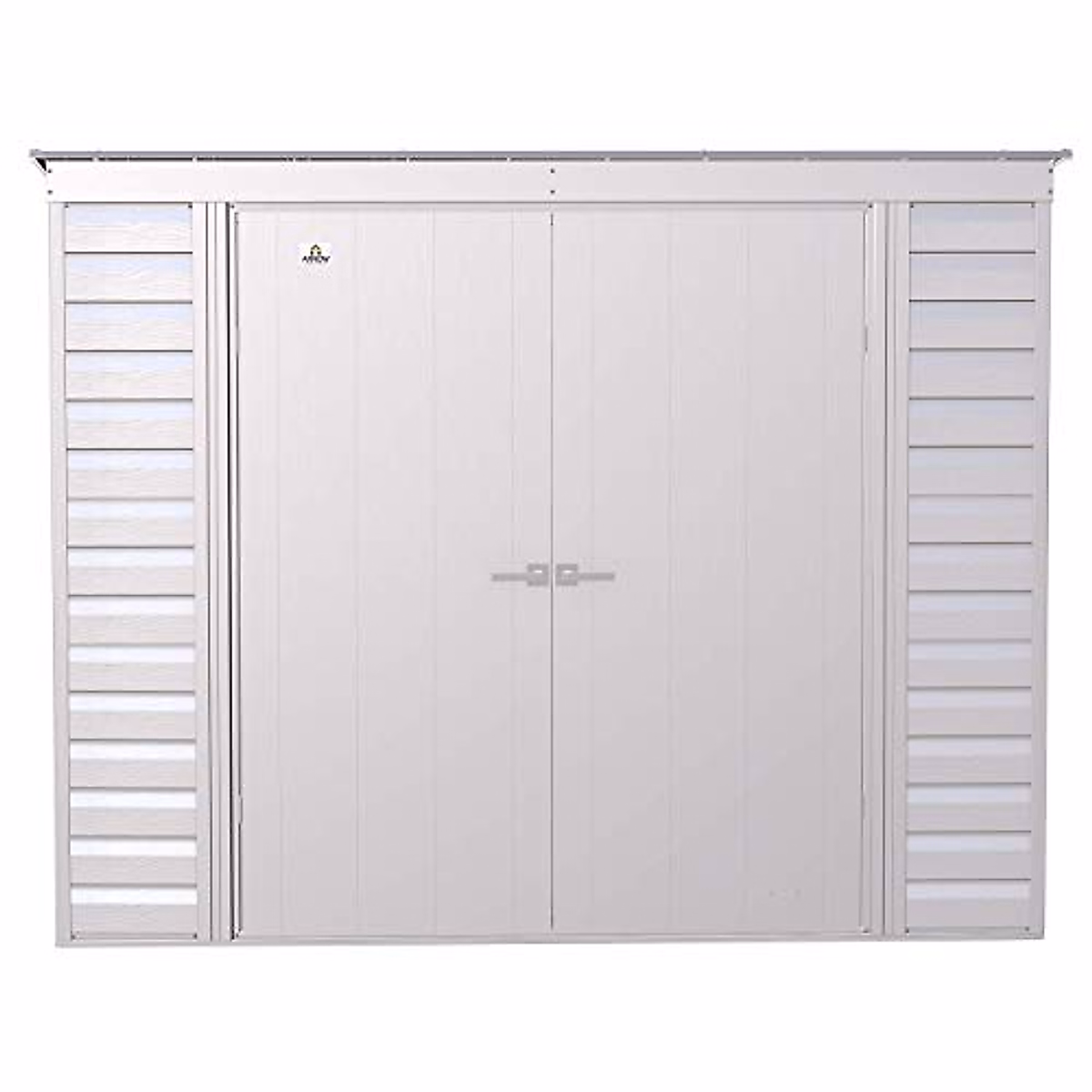 Arrow Shed Select 8' x 4' Outdoor Lockable Steel Storage Shed Building, Flute Grey