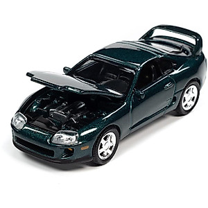 1996 Supra Deep Jewel Green Metallic Modern Muscle Limited Edition 1/64 Diecast Model Car by Auto World 64362-AWSP102 B