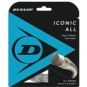 Dunlop Sports Iconic All Tennis String, 16G, Natural, 40' Set