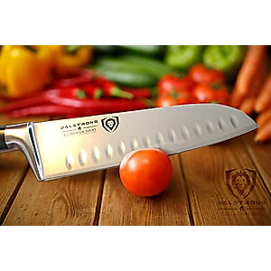 Dalstrong Santoku Knife - 7 inch - Gladiator Series ELITE - High Carbon German Steel - Sheath Included - Razor Sharp Kitchen Knife - Asian Vegetable Knife - NSF Certified