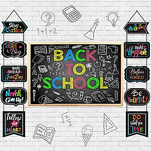 Classroom Decoration Motivational Banner Poster Inspirational Cards Motivation Porch Sign Positive Sayings Accents Cutouts for Students Teacher Educational Bulletin Board Office Home School Nursery