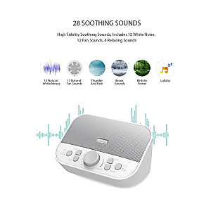 Riptunes White Noise Sound Machine w/ 28 Soothing Sounds, SM128 Enjoy Your Sleep with This Great Noise Machine