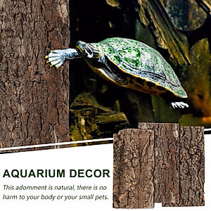 POPETPOP Desktop Reptile Tank Decor Desktop Decor 3Pcs Indoor Terrarium Background Vivid Aquarium Decor Delicate Reptile Bark Reptile Natural Cork Bark Backdrop Cork Aquarium Bark