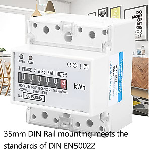 Watris Veiyi DDM75S 10-40A Single Phase KWH Meter, 4P Din Rail Energy Meter, Electric Meter, Electronic Din Rail KWh Meter, LED Electricity Power Consumption Wattmeter Energy Meter