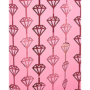 xo, Fetti Bachelorette Party Decorations Diamond Foil Curtain - Set of 2 | Rose Gold Bridal Shower Gift Backdrop, Bridesmaid Favors