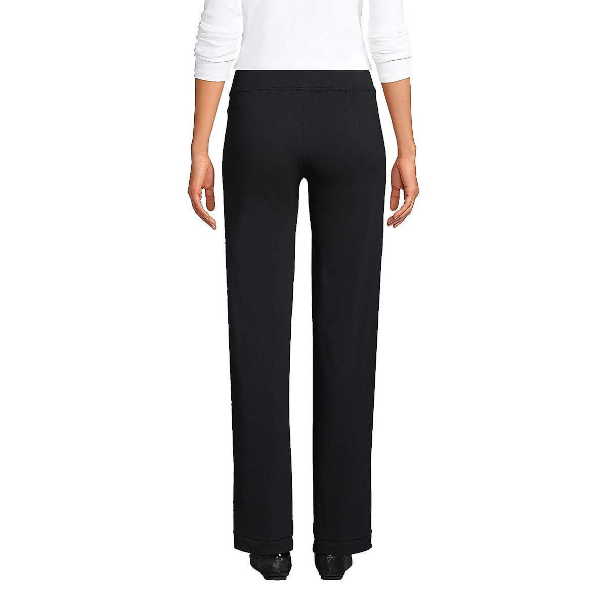 Lands' End Womens Starfish Straight Pants Black Regular Medium