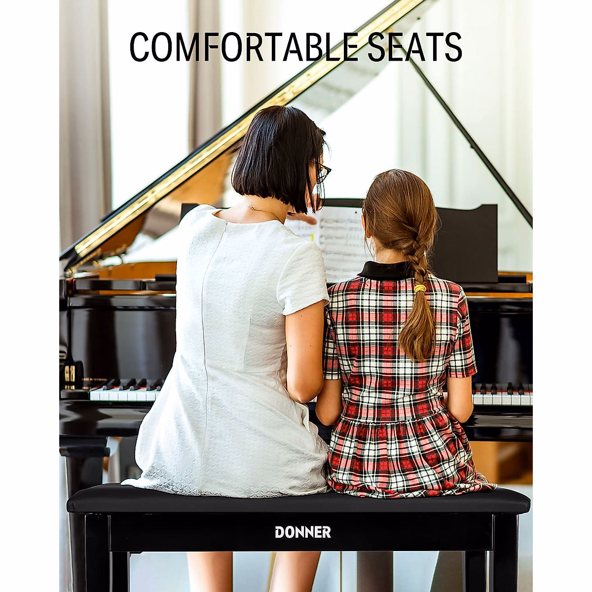 Donner DEP-20 Beginner Digital Piano + Donner Duet Piano Bench