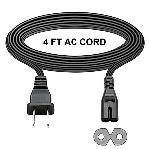 T POWER UL Listed 4FT 2 Prong Ac Lead Cable Cord for Haier Sony Insignia JVC Sharp TCL Toshiba Vizio Hisense Ultra HD Smart LED TV 26 28" 30" 32" 33" 40" 43" 49" 50" 55" 60" 65" LED Screen