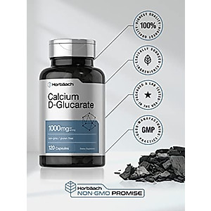 Calcium D-Glucarate 1000mg | 120 Capsules | Non-GMO, Gluten Free Supplement | by Horbaach