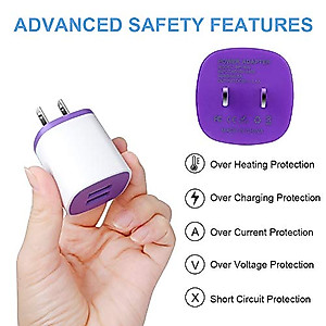 Android Charging Block, Micro Charging Cable 6ft, Dual Port Wall Charger Plug with Fast Charge Phone Charger Cord Android Compatible for Samsung Galaxy S7 S6,Note 4 5,Tab S2,Kindle Fire 7,LG K8 K30